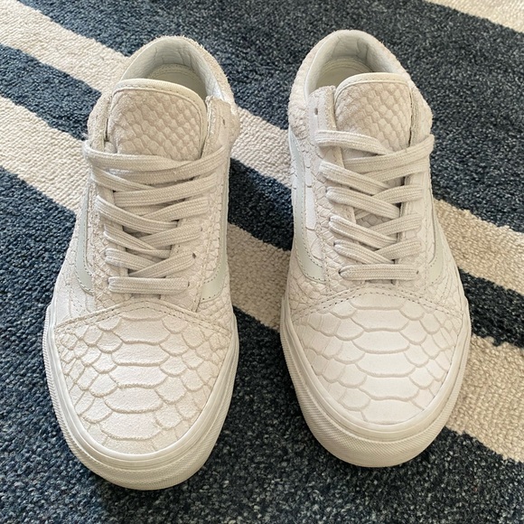 Vans | Shoes | Exclusive Van Faux Croc Covered Vans Pastel Stone Blue ...